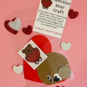 Valentine Bear Craft, Heart Activity for Preschoolers Elementary, Love ...