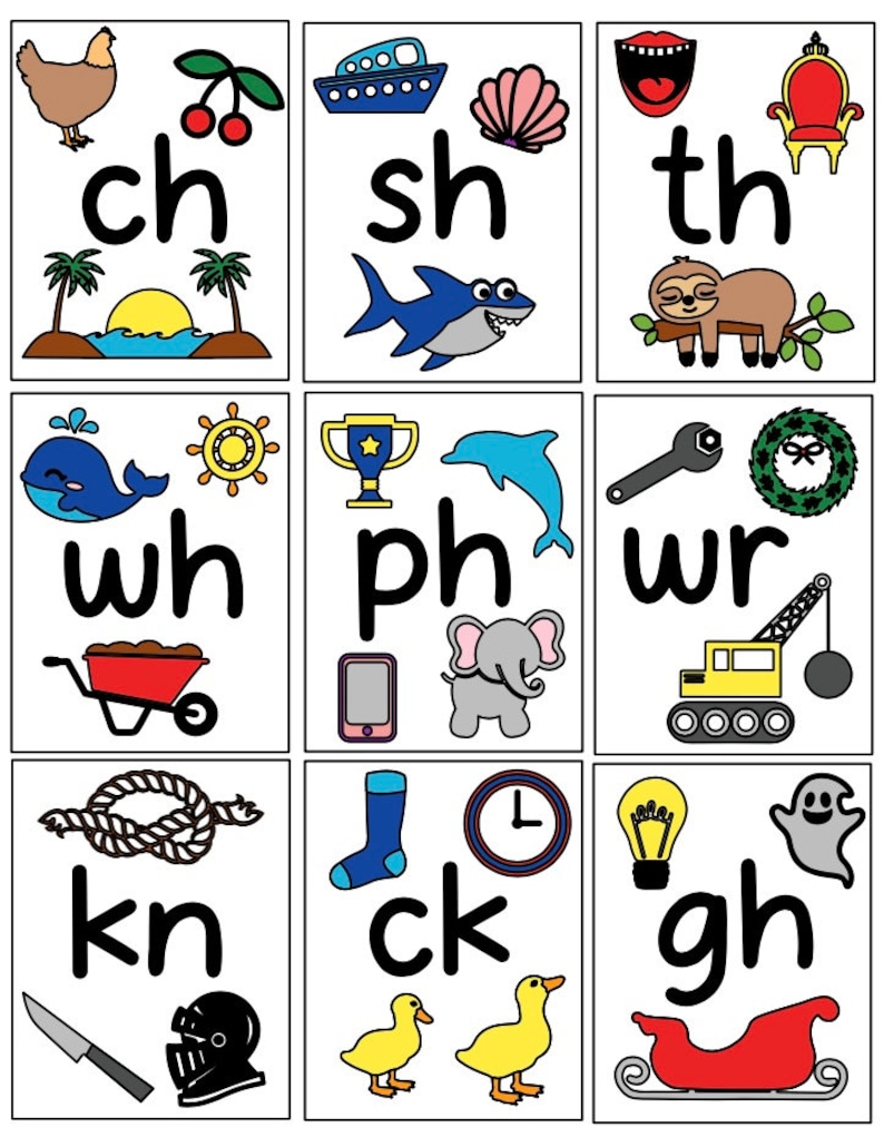 Precut Digraph Crafts for Kindergarten, 1st Grade, NO PREP - Etsy