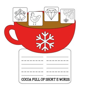 Winter Short Vowel Phonics Craft, No Prep Vowel Sounds Christmas ...