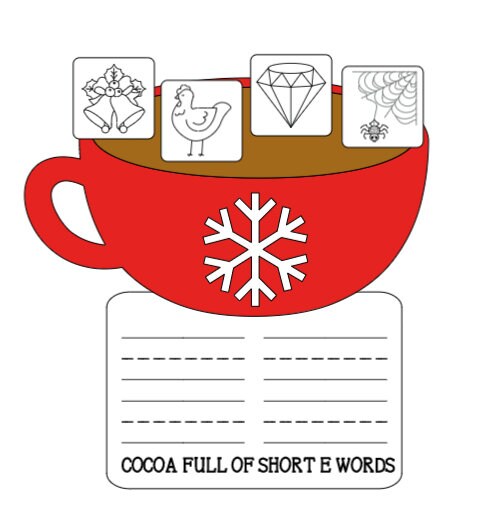 Winter Short Vowel Phonics Craft, No Prep Vowel Sounds Christmas ...