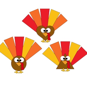 8 Turkey Shapes Craft for Kids, Preschool Elementary Thanksgiving ...