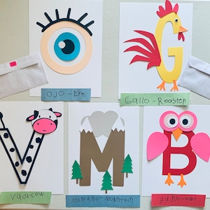 Spanish Letter Crafts for Kids, Precut, No Prep, Espanol Abecedario ...