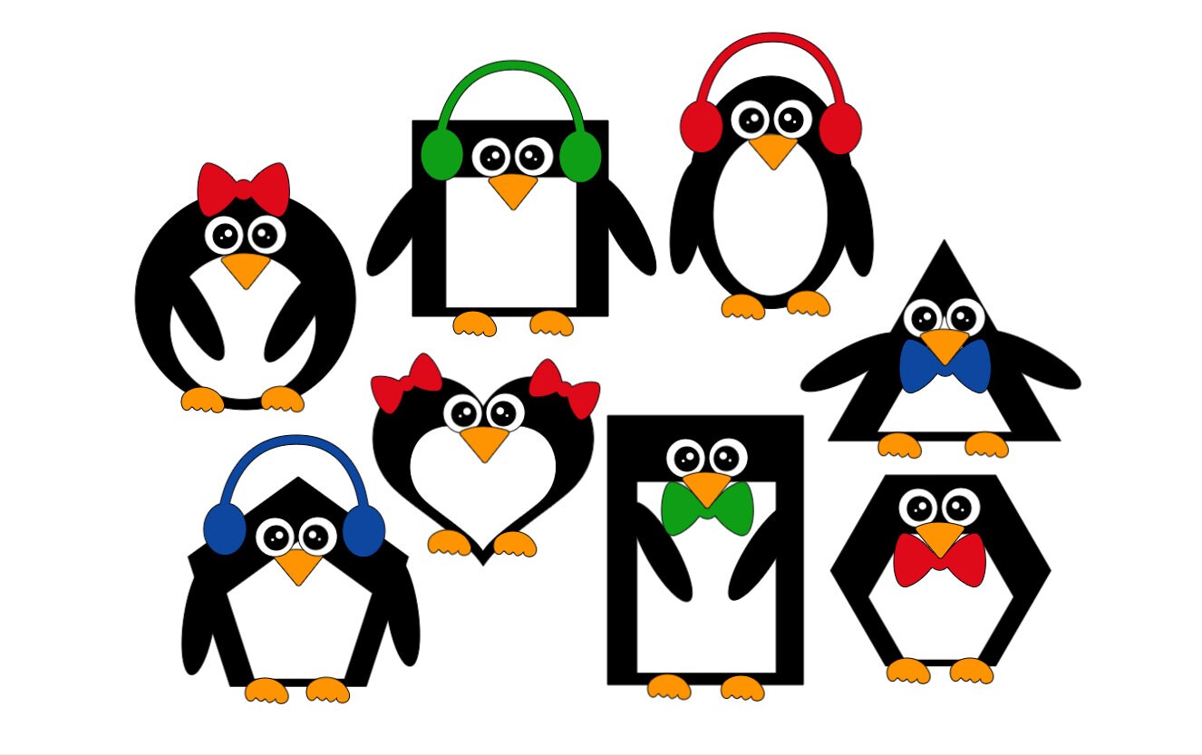 8 Penguin Shapes Craft, Winter Activity for Preschool Elementary Kid ...