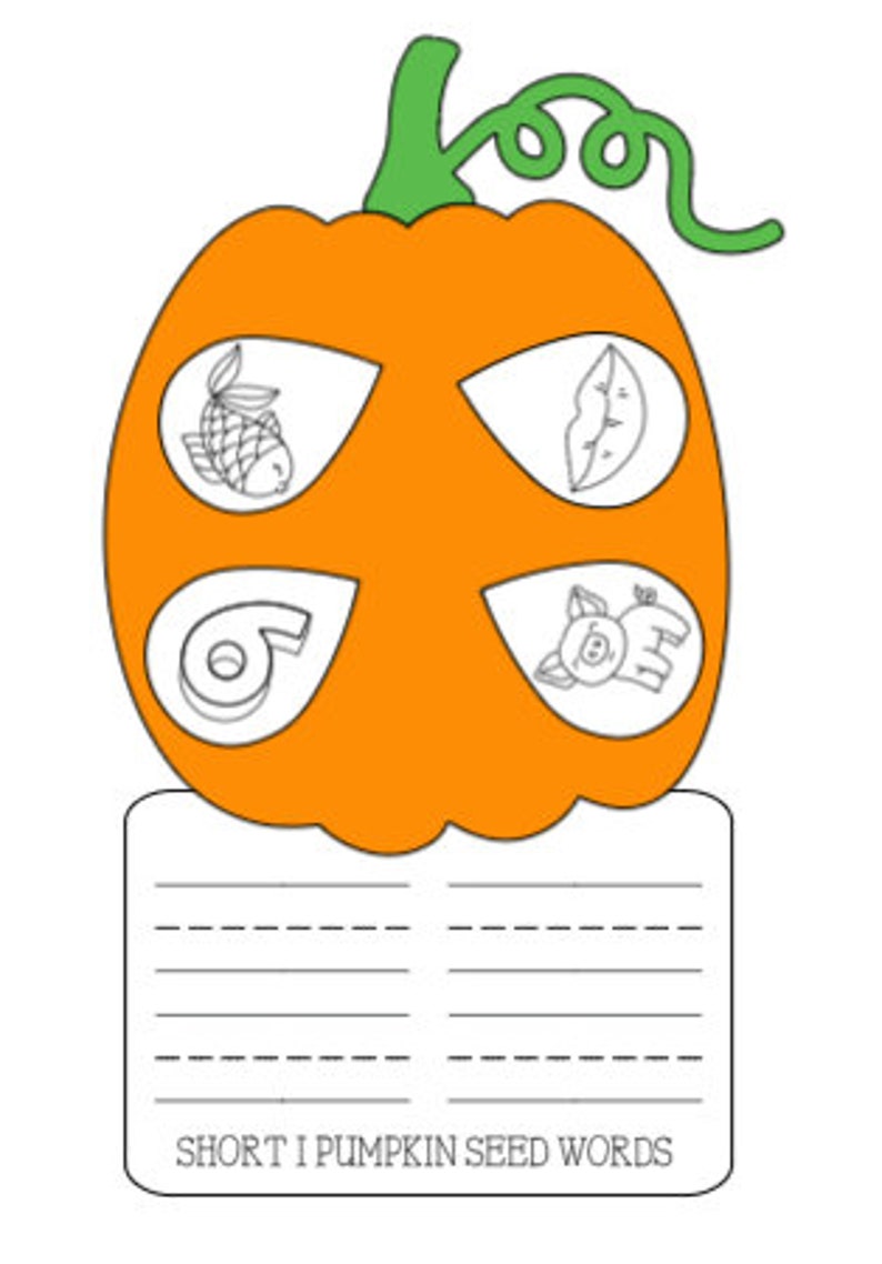 Fall Short Vowel Phonics Craft Vowel Sounds Elementary - Etsy