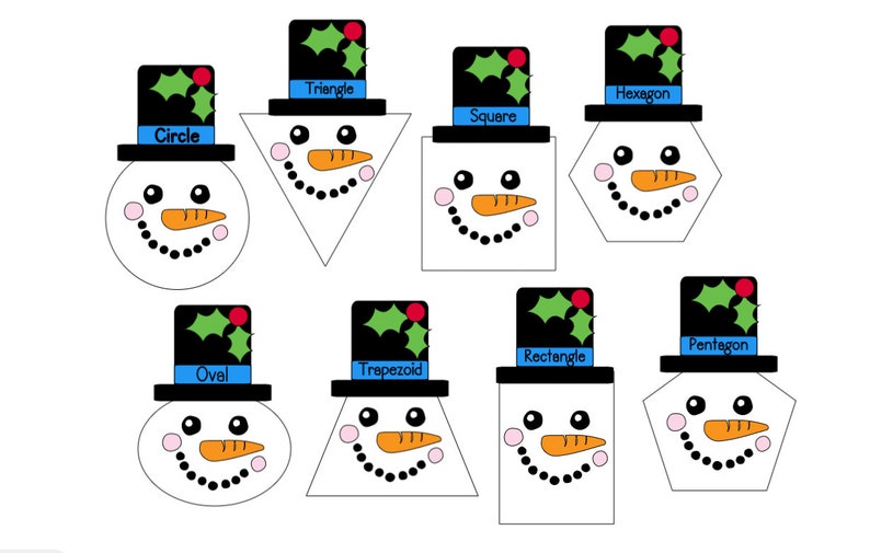 8 Snowmen Shapes Craft for Kids, Winter Activity for Preschool ...