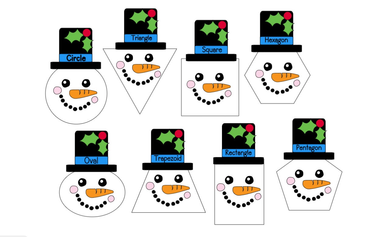 8 Snowmen Shapes Craft for Kids, Winter Activity for Preschool ...