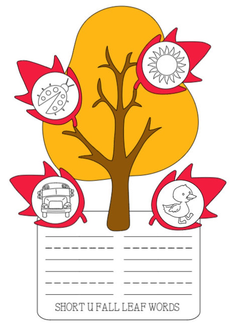 Fall Short Vowel Phonics Craft, Vowel Sounds Elementary Activity ...