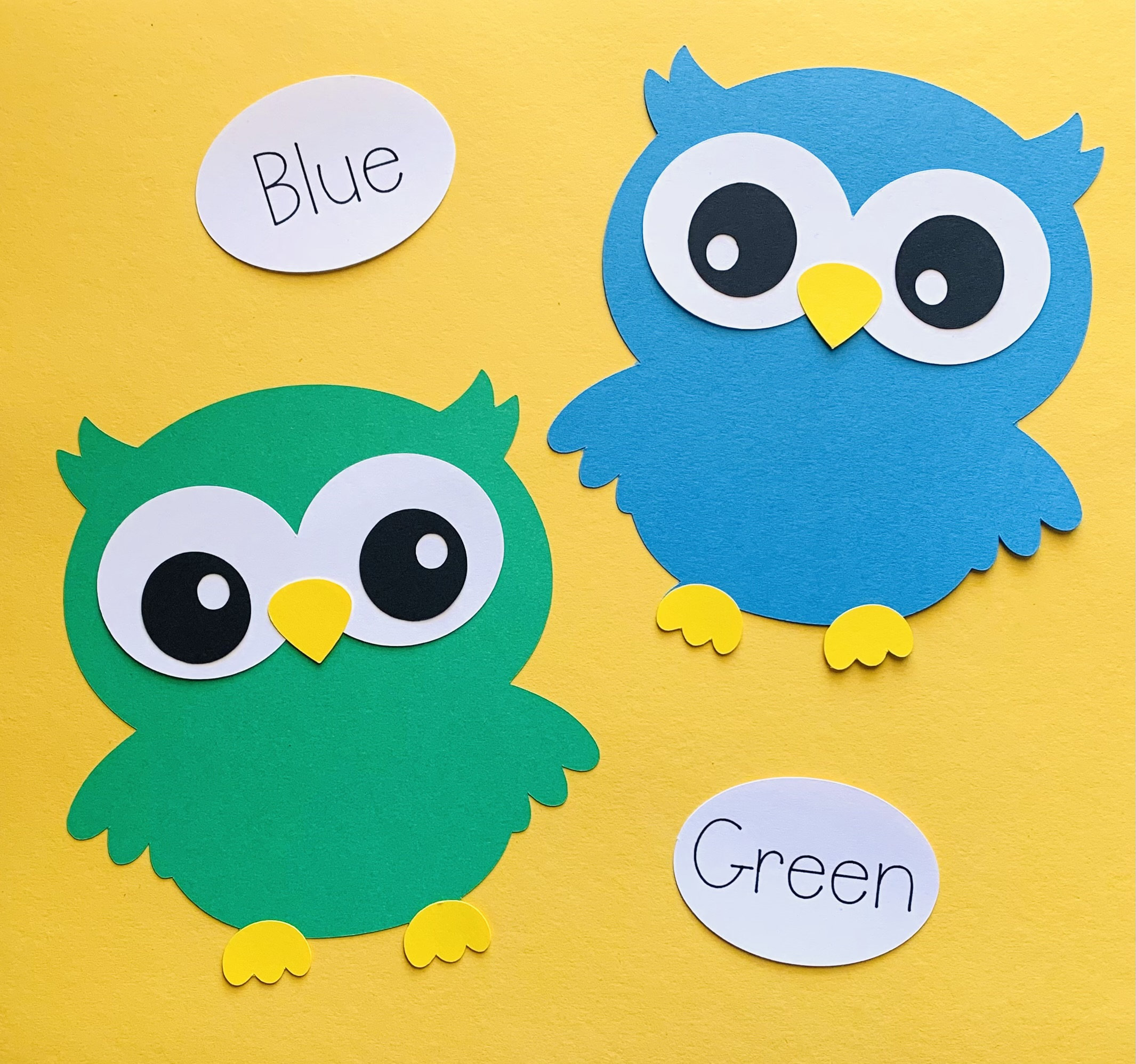 Owl Colors Craft for Preschool Elementary, 11 Owls, Learn Your Colors ...