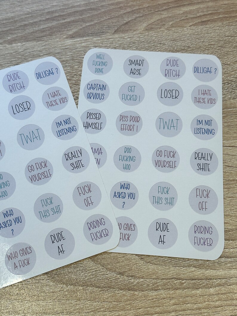 48 X Stickers 'teachers Funny / Rude / Reward' Stickers - Etsy