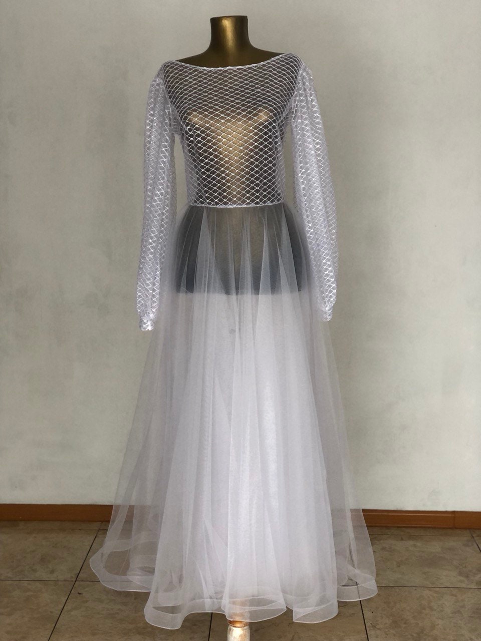 Tulle Wedding Overdress ,tulle Overlay Wedding Dress, Tulle Bridal Robe ...