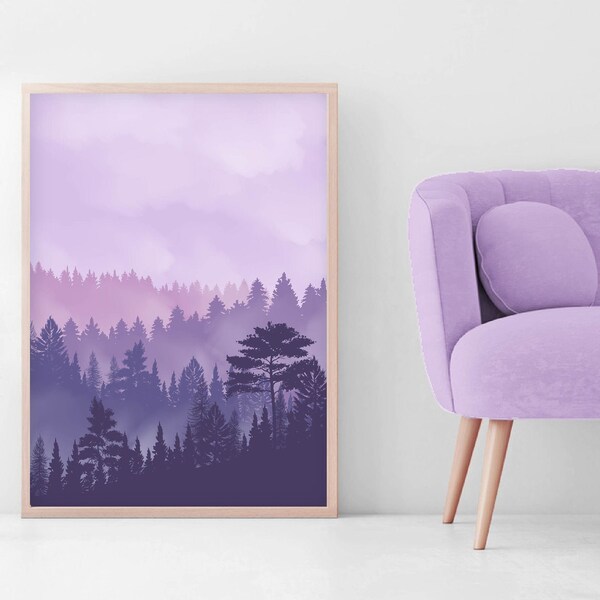 Modern Purple Art - Etsy