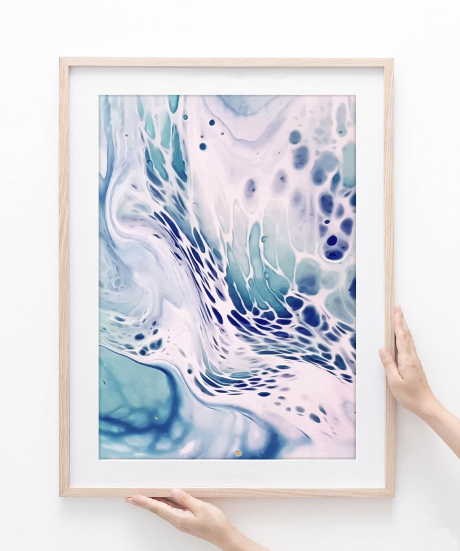 Set of 3 Scandinavian Marble Prints Blue Marble Print Boho - Etsy