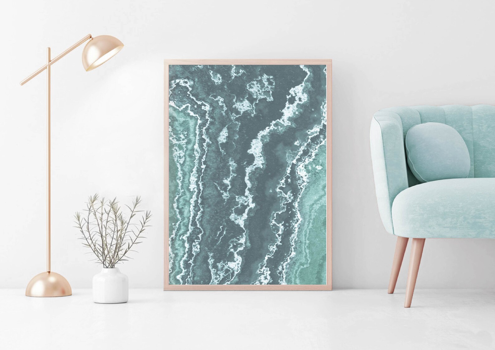 Scandinavian Marble Print Turquoise Marble Turquoise Art - Etsy