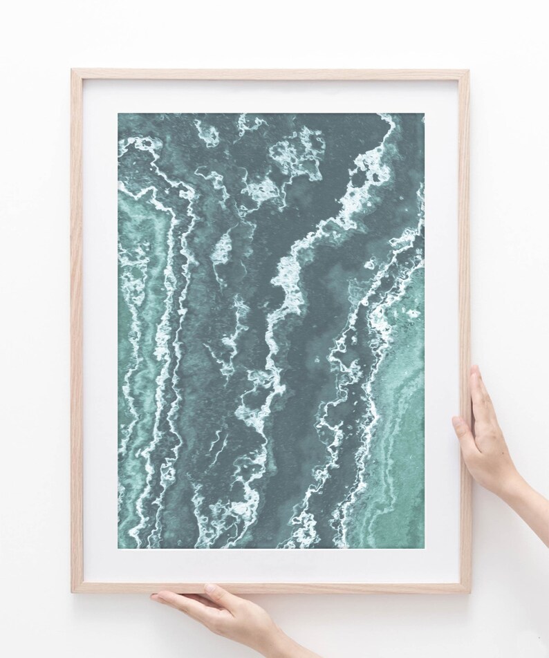 Scandinavian Marble Print Turquoise Marble Turquoise Art - Etsy