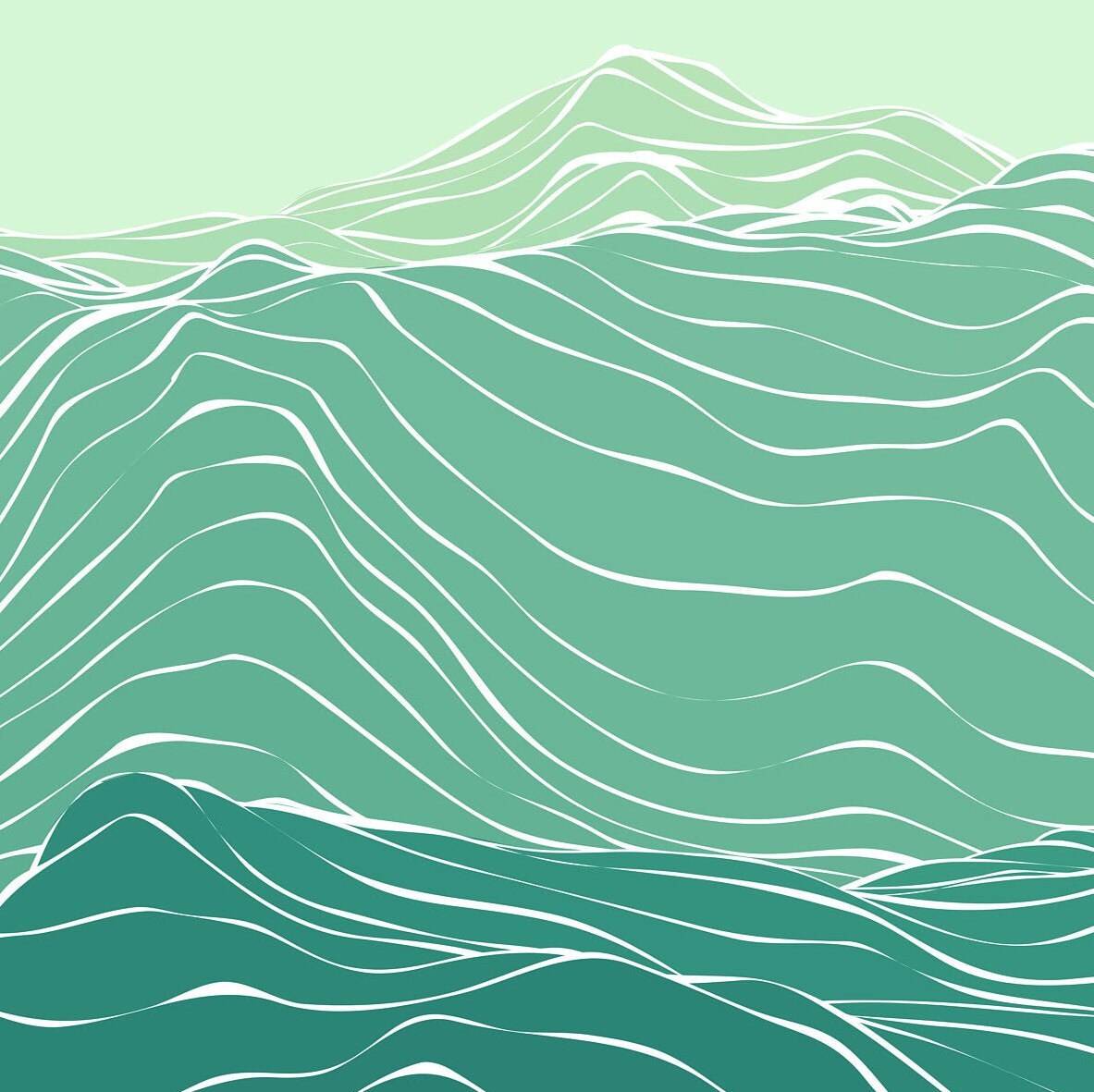 Set of 3 Scandinavian Abstract Landscape Prints Mid Century - Etsy