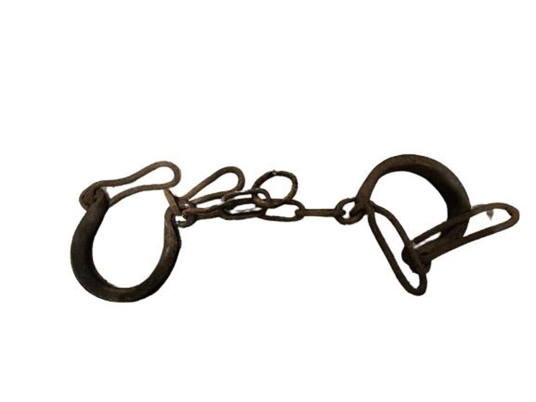 Vintage Handcuffs, Old Shackles, Hand Forged Shackles, Forged Iron ...