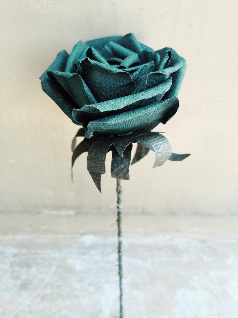Artificial Roses Linen Rose Fabric Flowers Natural Linen | Etsy