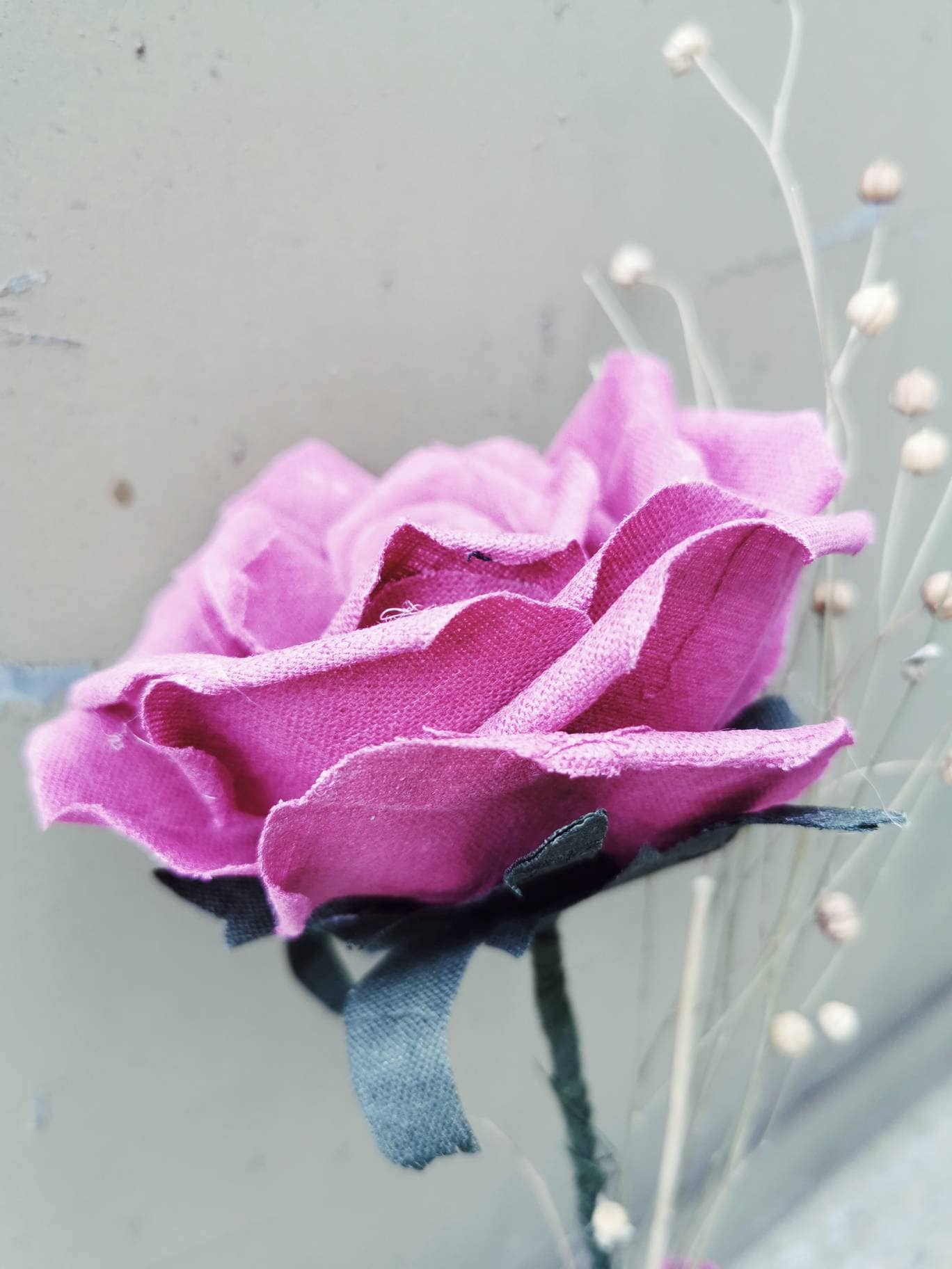 Handmade Pink Linen Flower 4th Anniversary PINK LINEN Fabric - Etsy