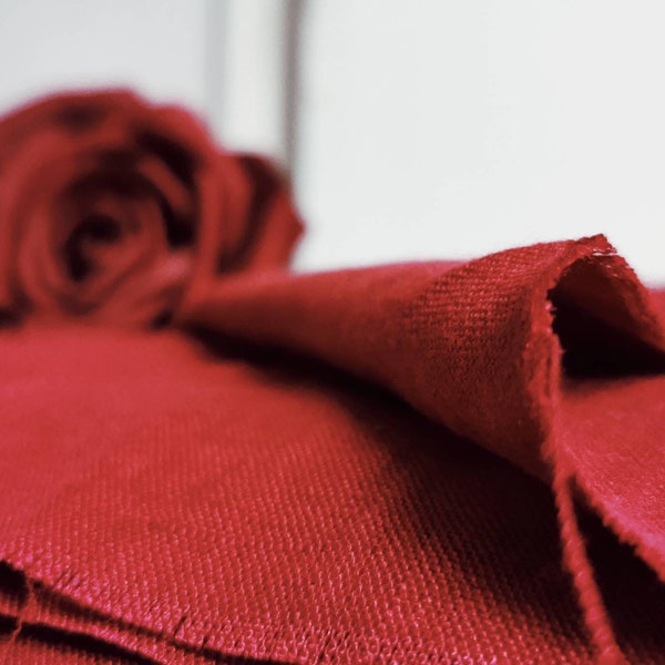 Red Linen Fabric - Etsy