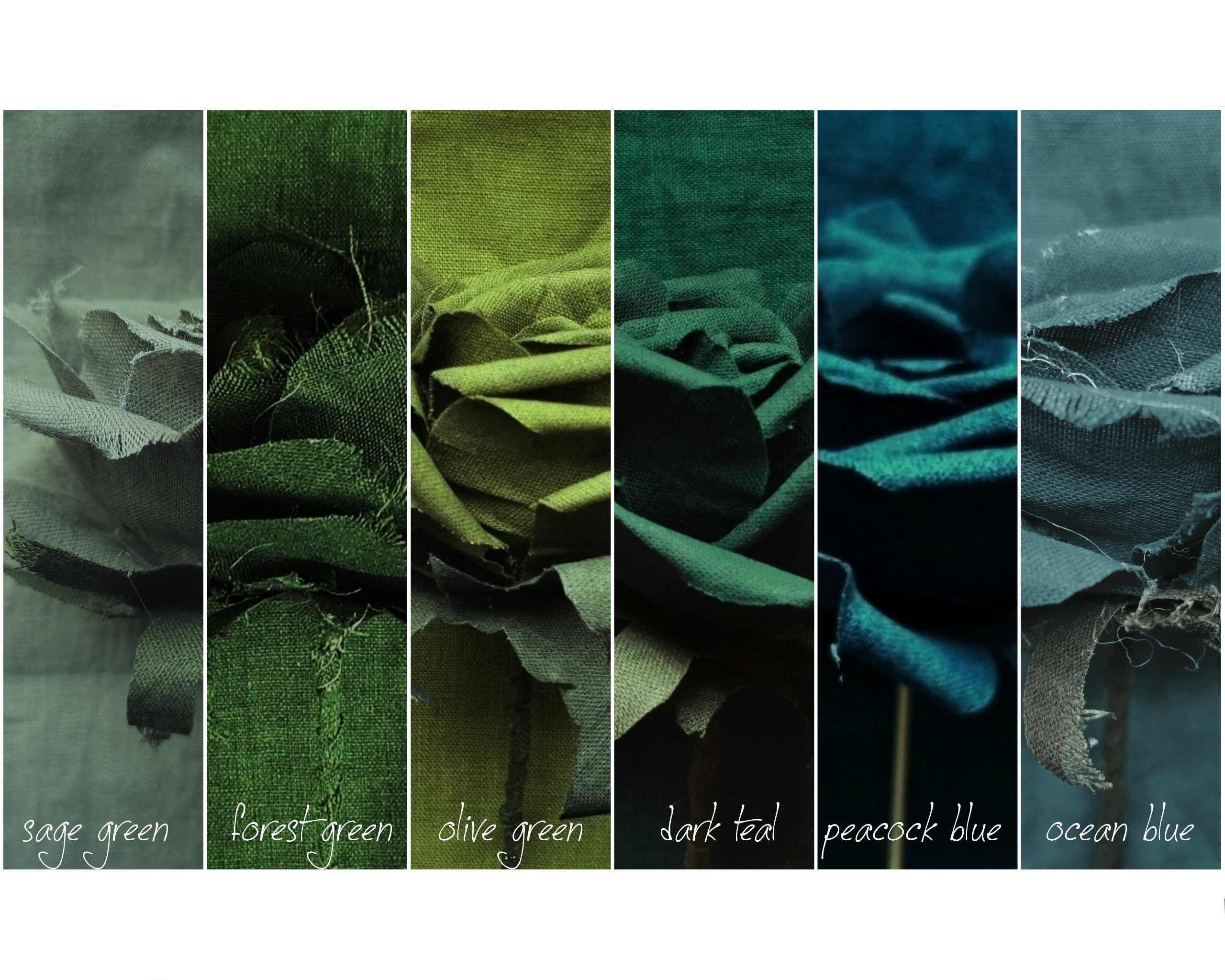 Washed LINEN FABRIC SWATCHES Green Shades - Etsy