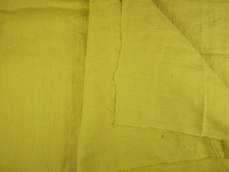CITRUS YELLOW Linen Fabric by the Yard Medium Weight Linen - Etsy