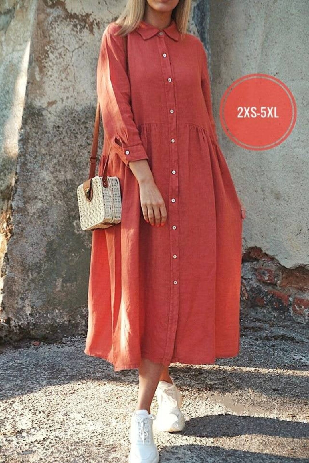 Plus Size Linen Dress, Maxi Dress, Linen Dress, 5XL Dress, Custom Dress ...