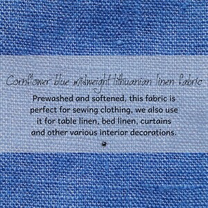 CORNFLOWER BLUE Linen, Lithuanian Linen Fabric by the Yard, Blue Linen ...