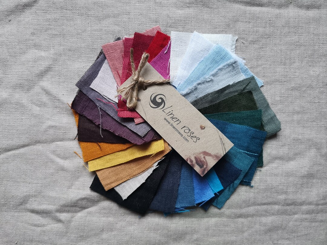 Washed LINEN FABRIC SWATCHES, 100% Medium Weight Linen Fabric Samples ...