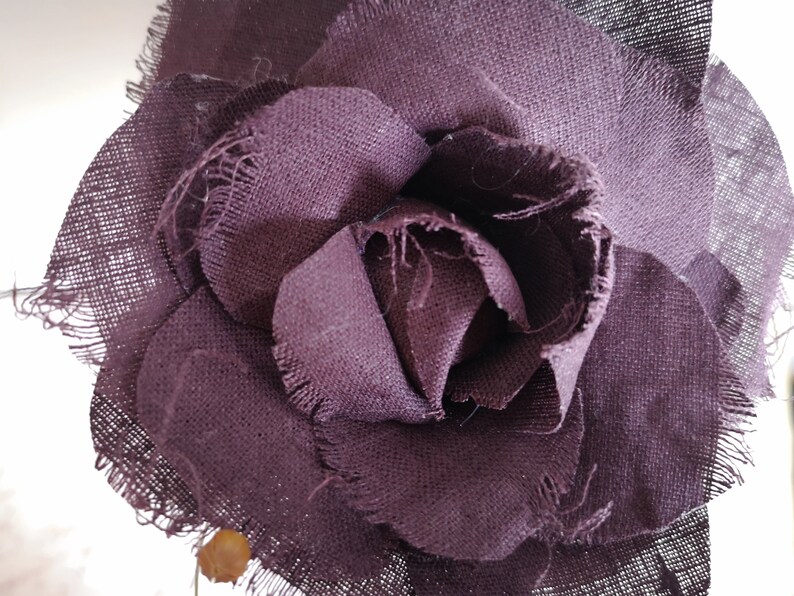 Cubicle Decor Purple Rose Natural Linen Fabric Rustic Home - Etsy