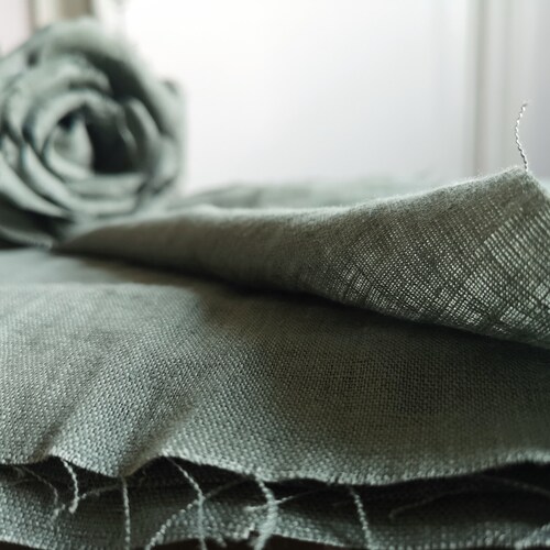 Gray Linen Fabric / 100% Soft Washed Flax by Yard or Meter for - Etsy