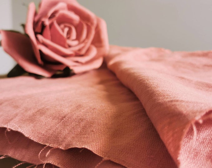 Pale Rose Linen Fabric by Half Yard or Meter / Light Pink Soft Washed ...