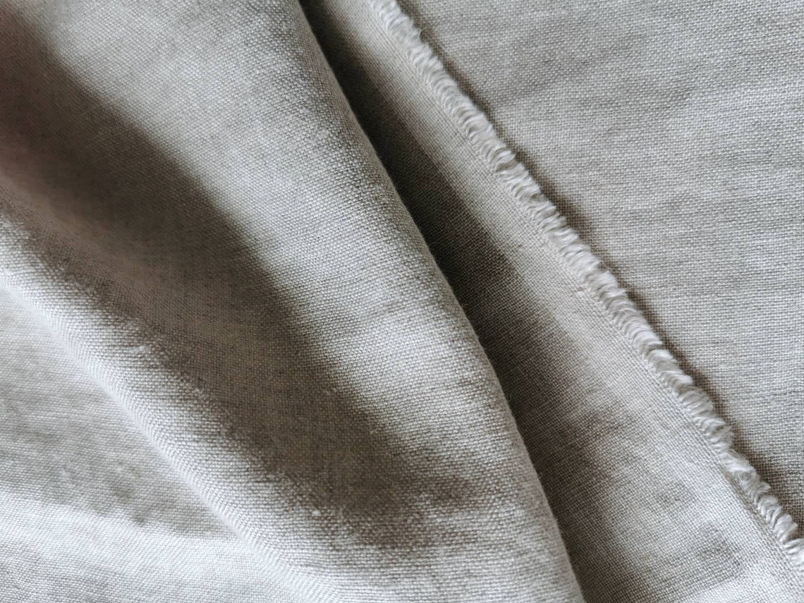 NATURAL UNDYED Linen Fabric by the Yard or Meter Grayish - Etsy