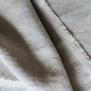 NATURAL UNDYED Linen Fabric by the Yard or Meter, Grayish Linen Fabric ...
