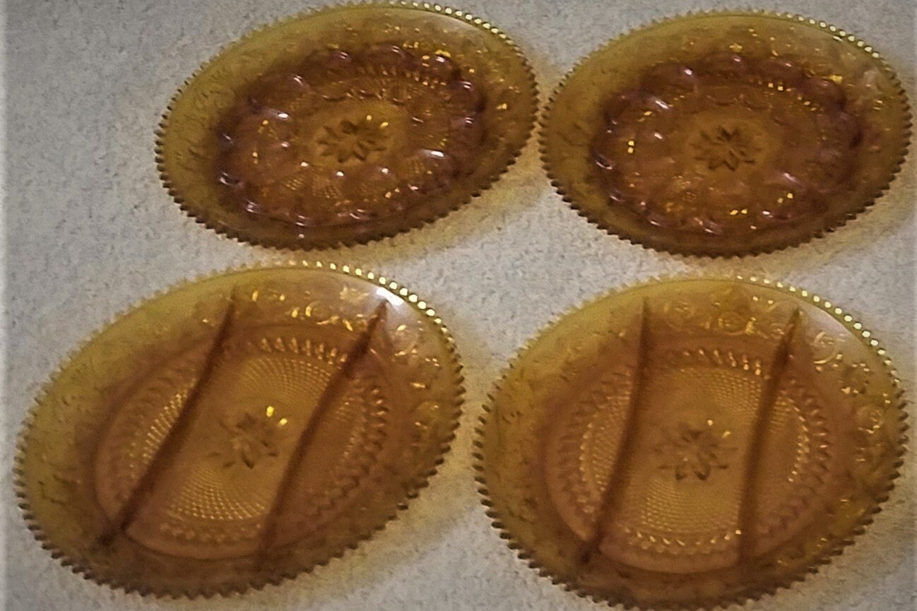 Vintage Amber Tiara Glassware Set - Etsy