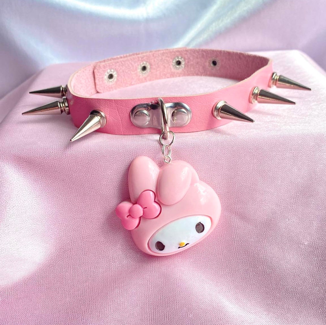Pink Spiked Collar - Etsy