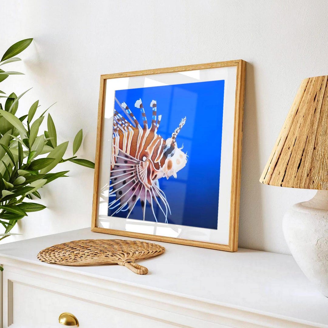 Lionfish Art Print, Exotic Ocean Decor, Premium Marine Print ...