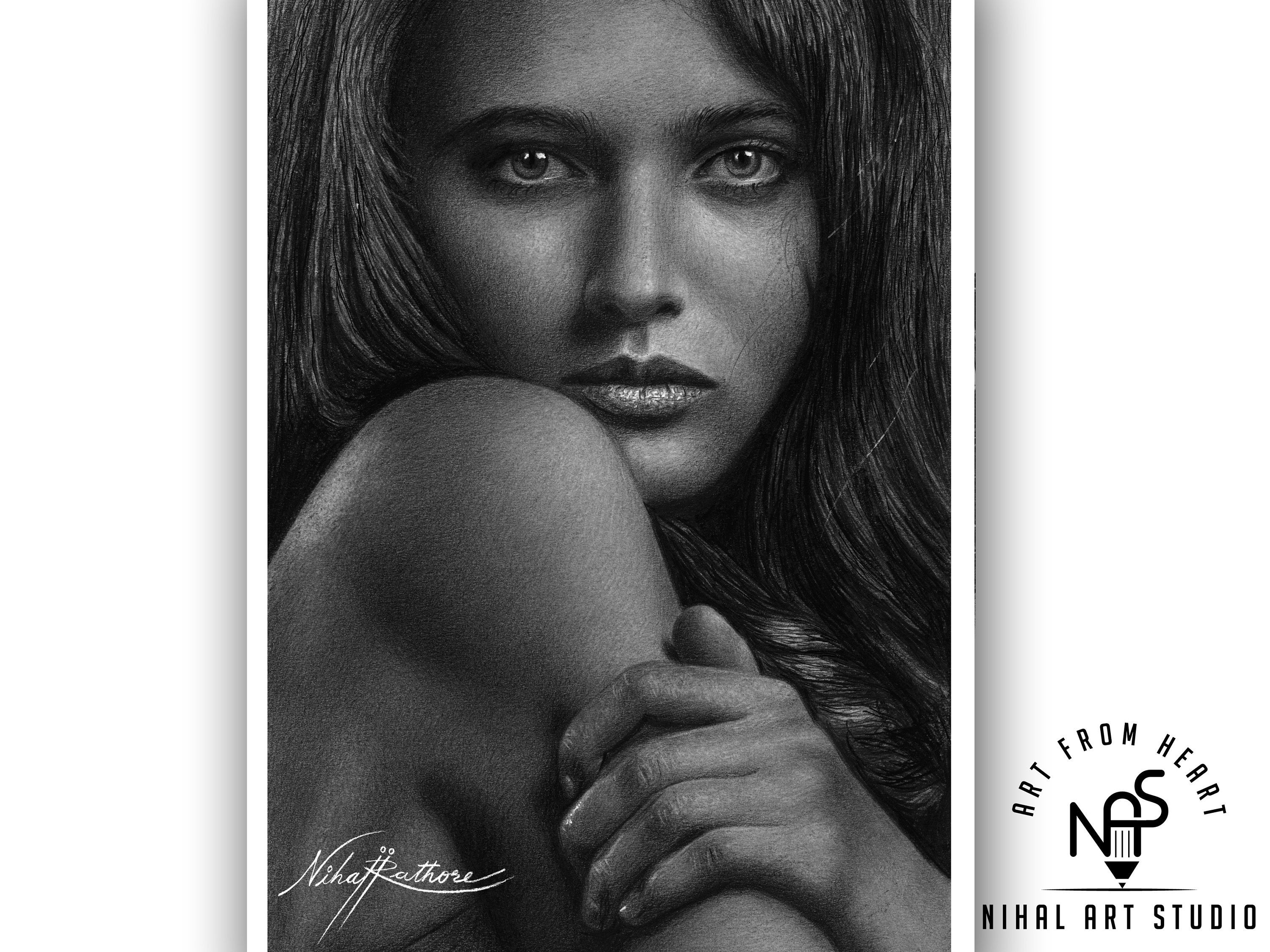 Hyper Realism Custom Portrait From Photo, Original Graphite Drawing ...