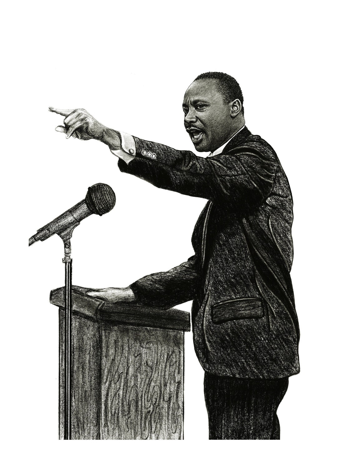 Martin Luther King Pencil Sketch Art Print (digital Download) - Etsy