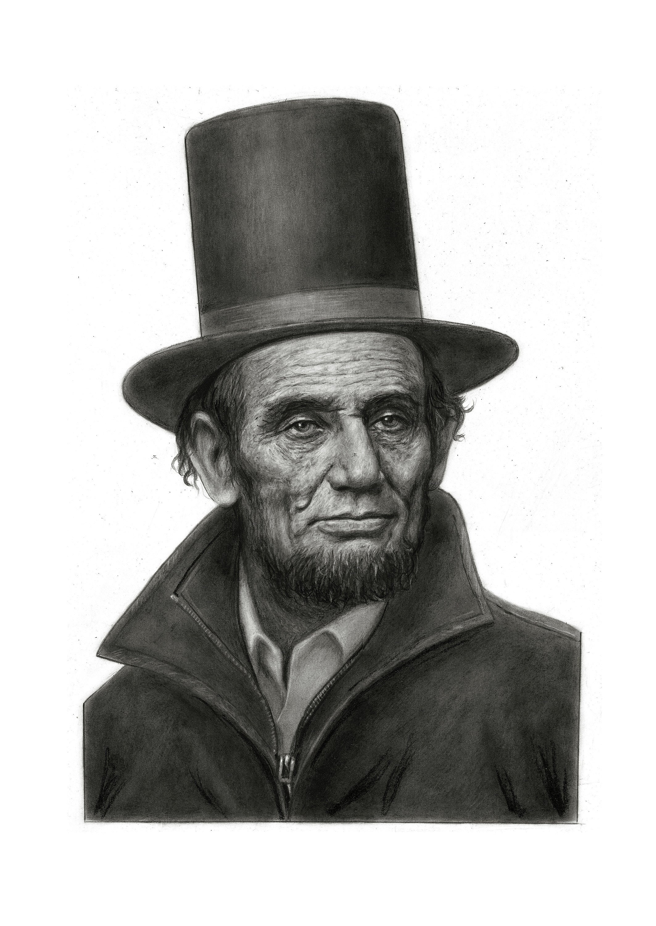 INSTANT DOWNLOAD, Graphite Pencil Drawing, Black Abraham Lincoln Print ...