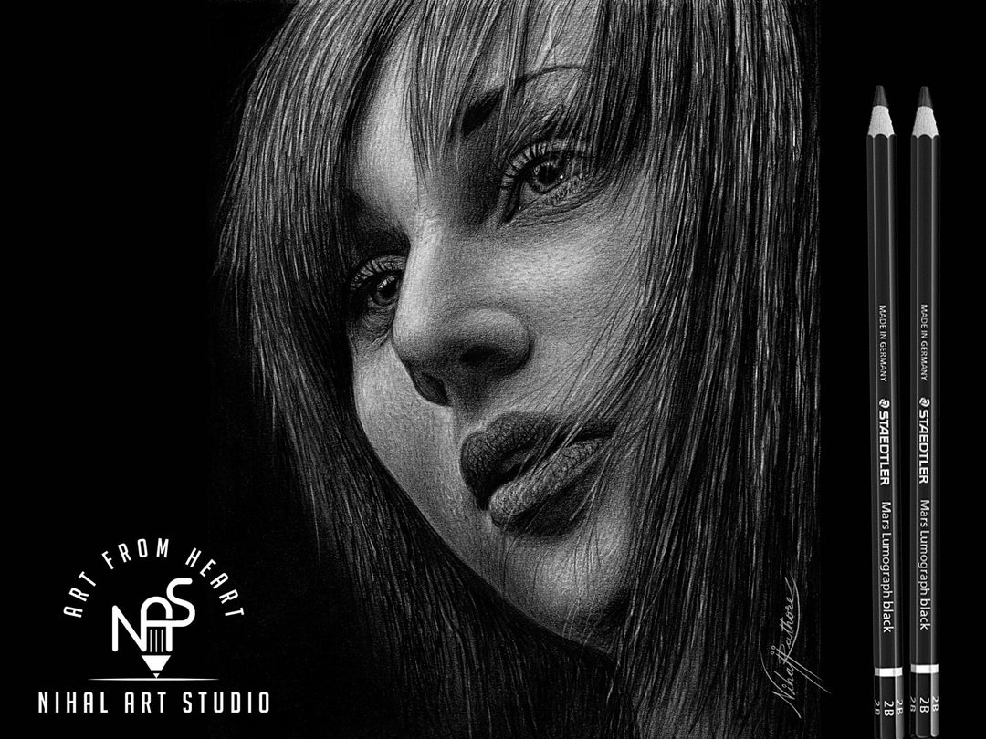 Hyper Realistic Custom Graphite Portrait: Hand-drawn Pencil Sketch - Etsy