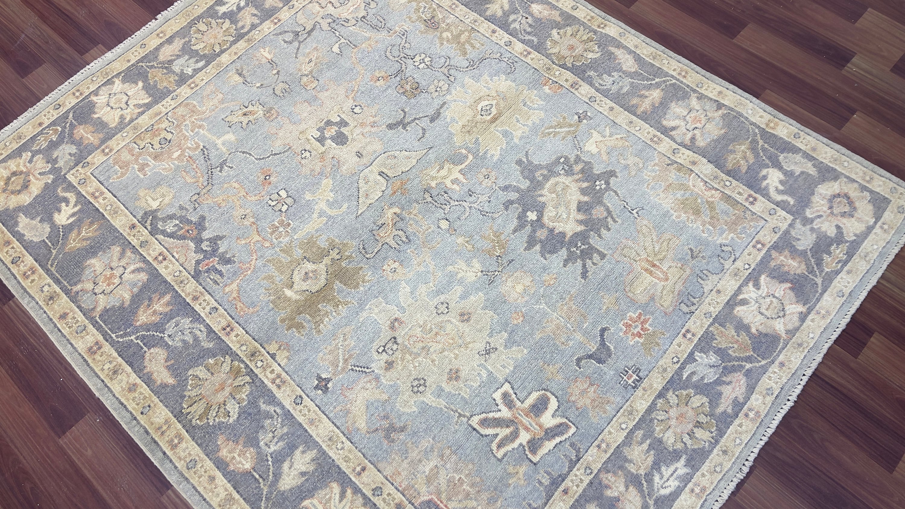 5x6 Ft Oushak Area Rug, Afghan Handspun Wool Rug, Dinning Table Rug ...