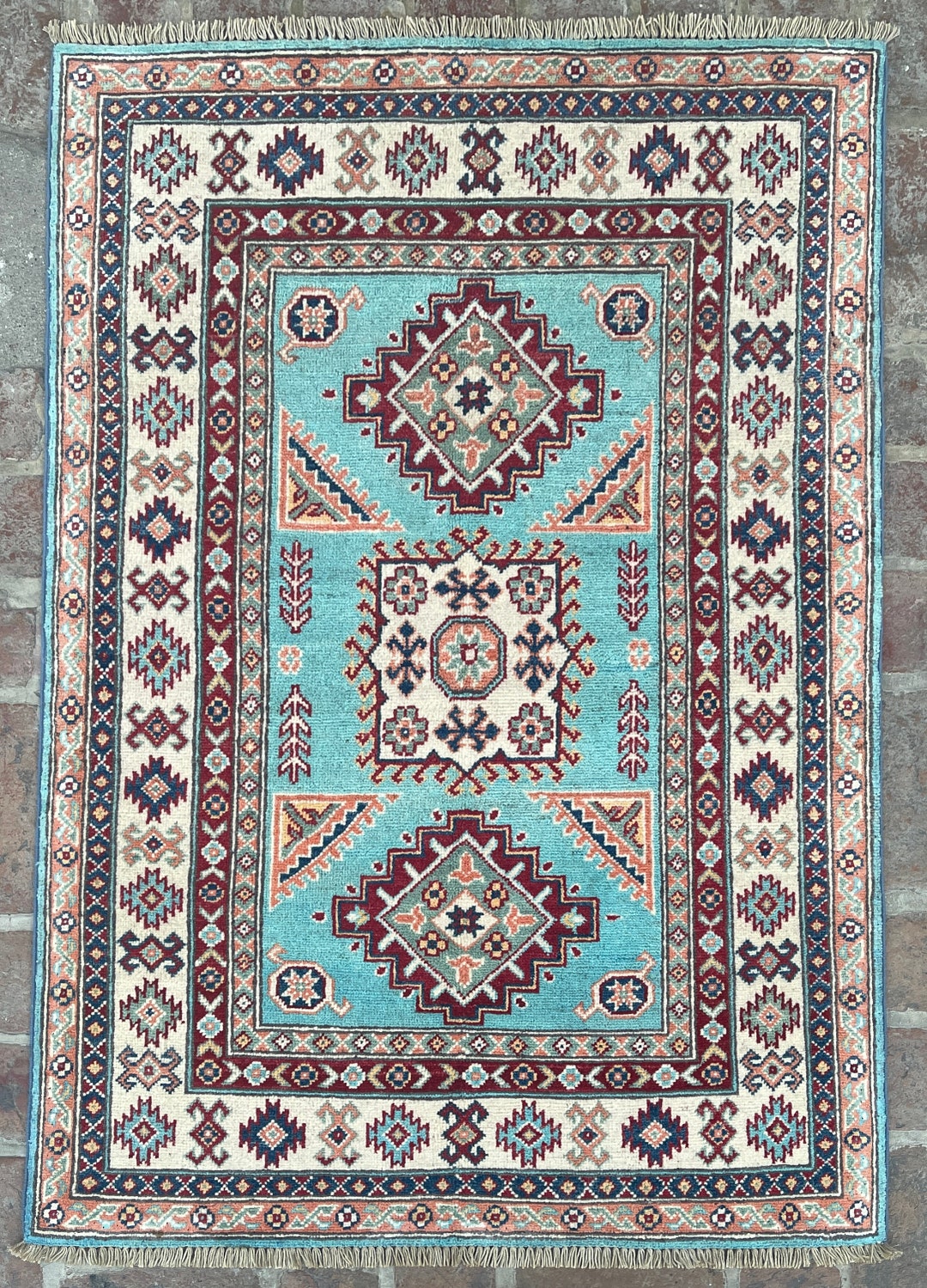 Turquoise 3x5 FT Handmade Unique Area Rug Rugs for Living Room 100x145 ...