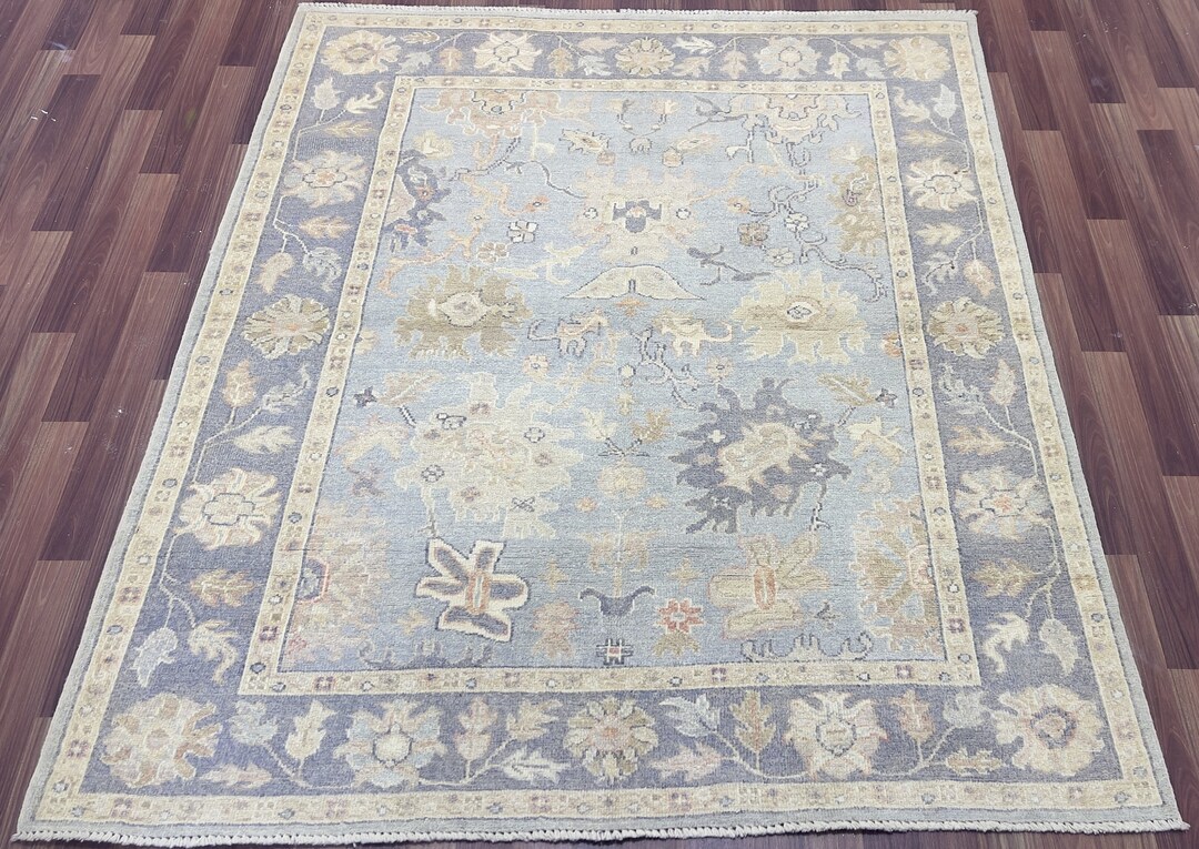 5x6 Ft Oushak Area Rug, Afghan Handspun Wool Rug, Dinning Table Rug ...