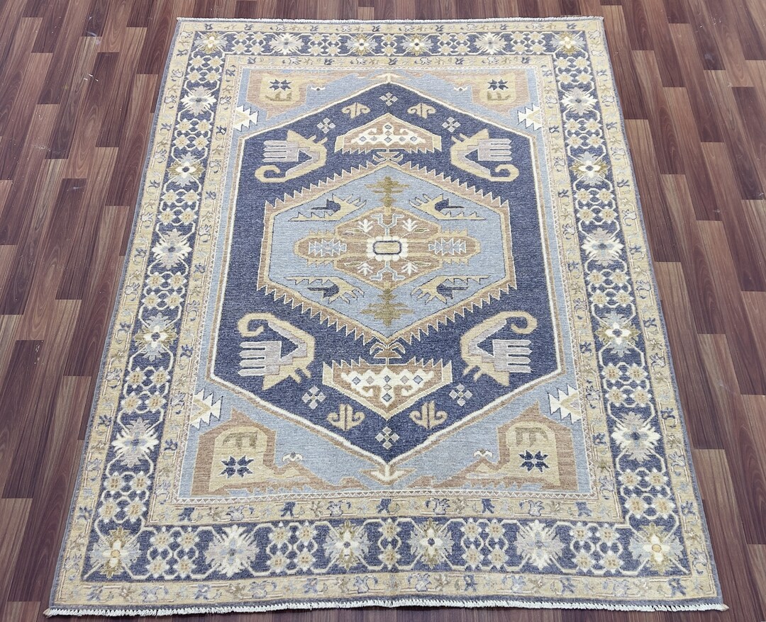 Beautiful 5x7 Ft Chobi Rug, Persian Heriz Rug, Afghan Handspun Wool Rug ...