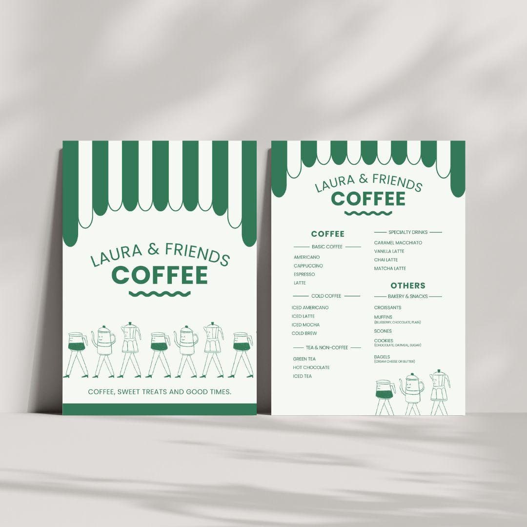 Editable Home Coffee Shop Menu & Poster Canva Template A4 Digital ...