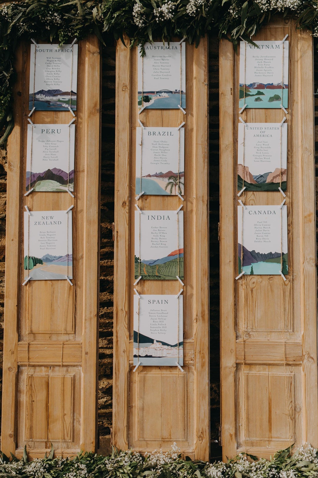 Editable World Travel and Countries Themed Wedding or Party Table Plan ...