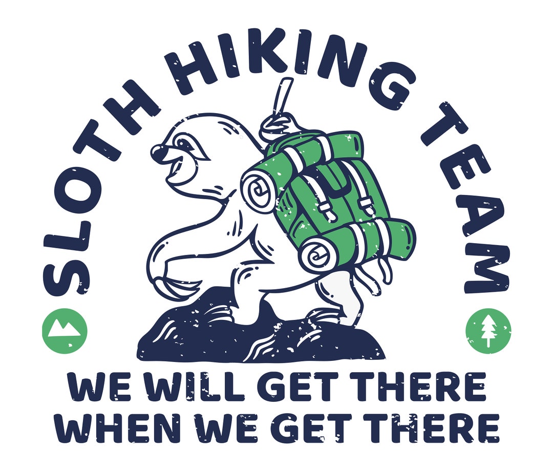 Sloth Hiking PNG Lazy Sloth Hiking Sublimation Digital - Etsy UK
