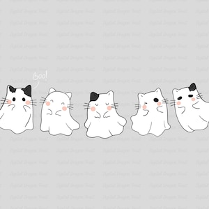 Ghost Cats PNG Spooky Halloween Cat Digital Instant Download - Etsy