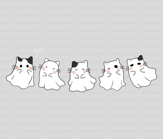 Ghost Cats PNG Spooky Halloween Cat Digital Instant Download - Etsy