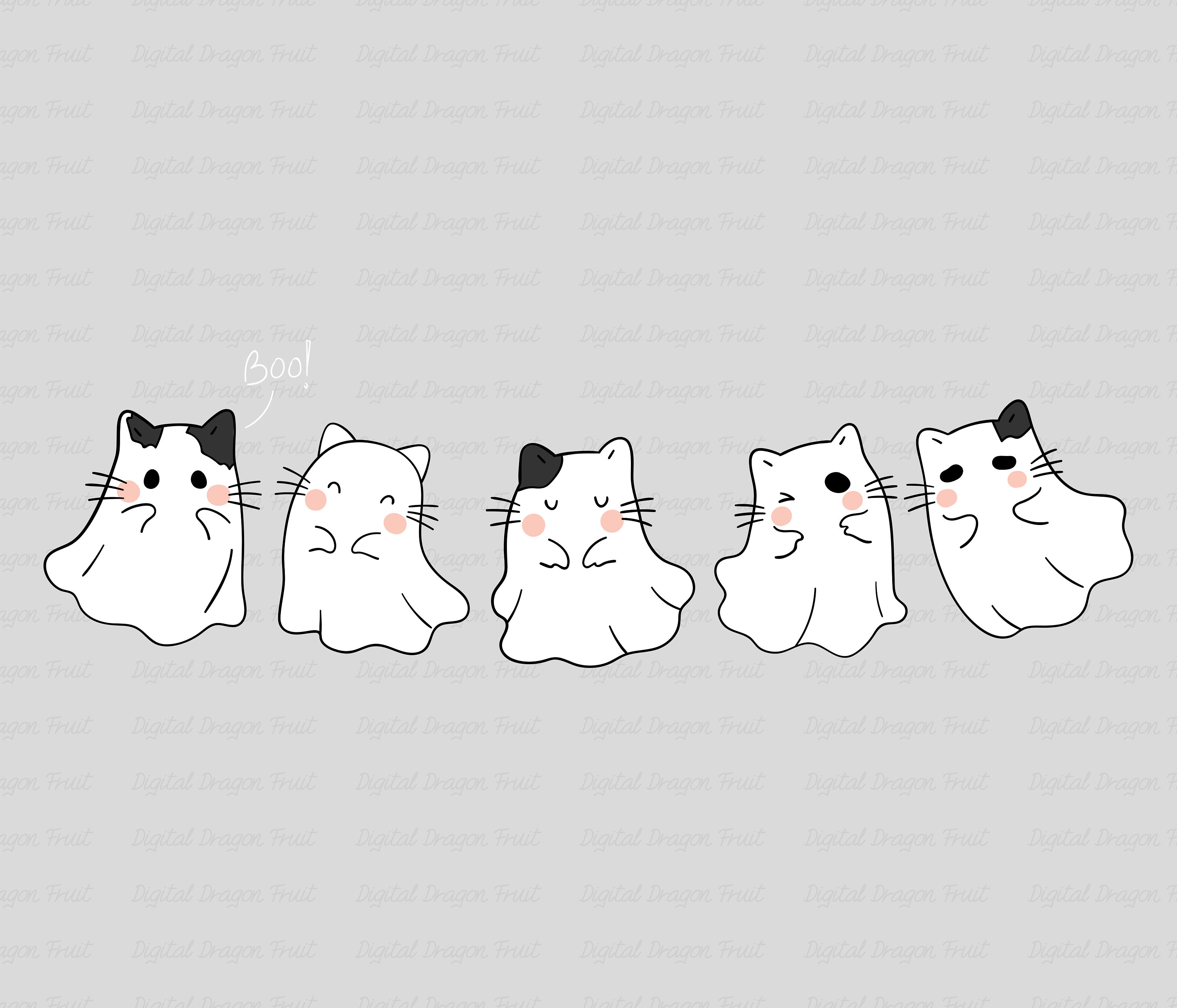 Ghost Cats PNG, Spooky Halloween Cat, Digital Instant Download - Etsy
